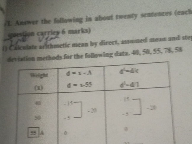 1) Calculate arithmetic mean by direct, | StudyX