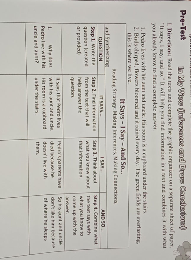 I Directions Read the texts and complete the | StudyX