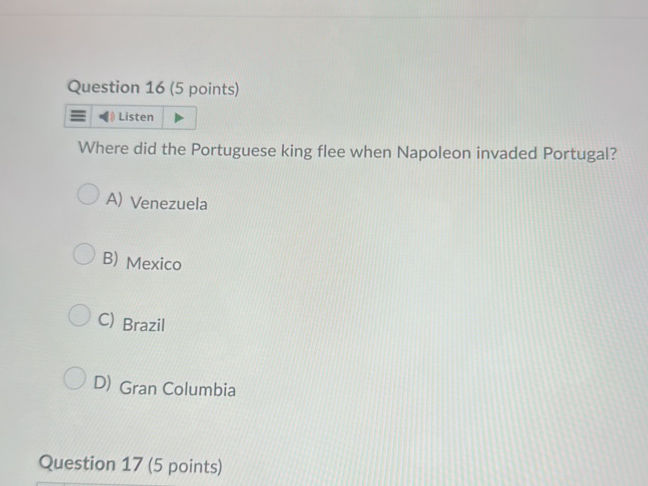 Where did the Portuguese king flee when | StudyX