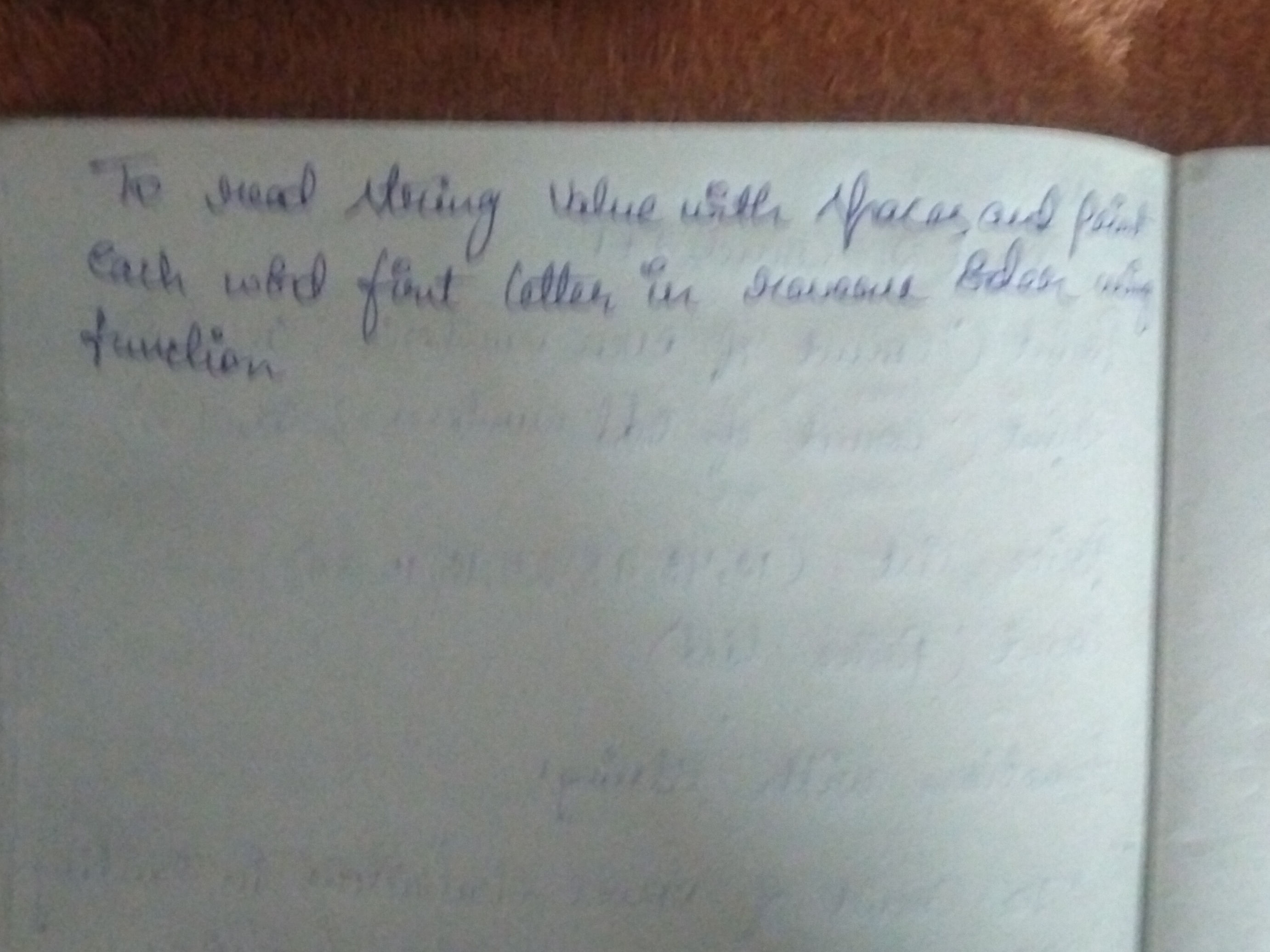 To read string value with spaces and print | StudyX