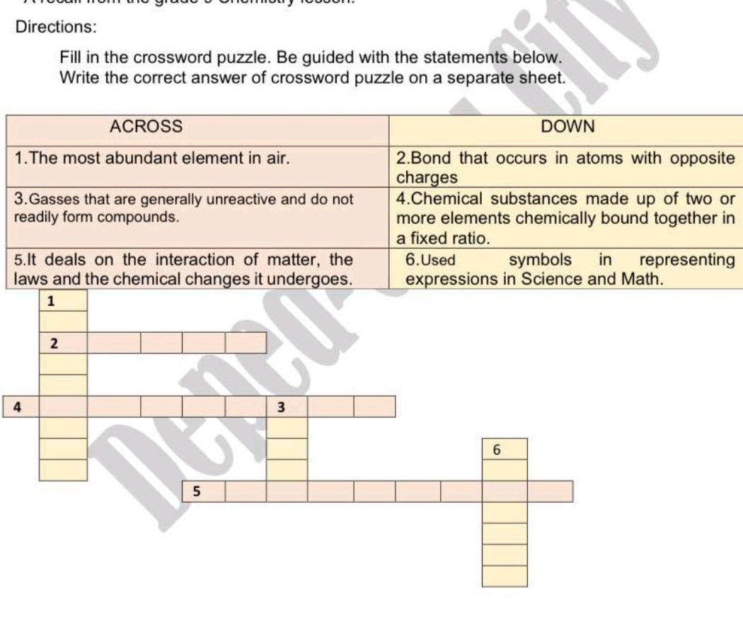Directions Fill in the crossword puzzle Be | StudyX