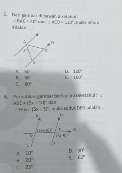 5 Dari gambar di bawah diketahui ( BAC = 40 | StudyX