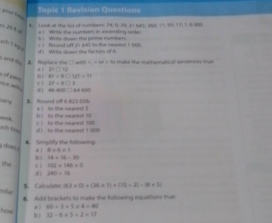 Topic 1 Revision Questions 1 Look at the | StudyX