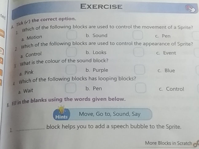 A. Tick ( ) the correct option. 1 Which of | StudyX
