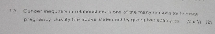 1.5 Gender inequality in relationships is