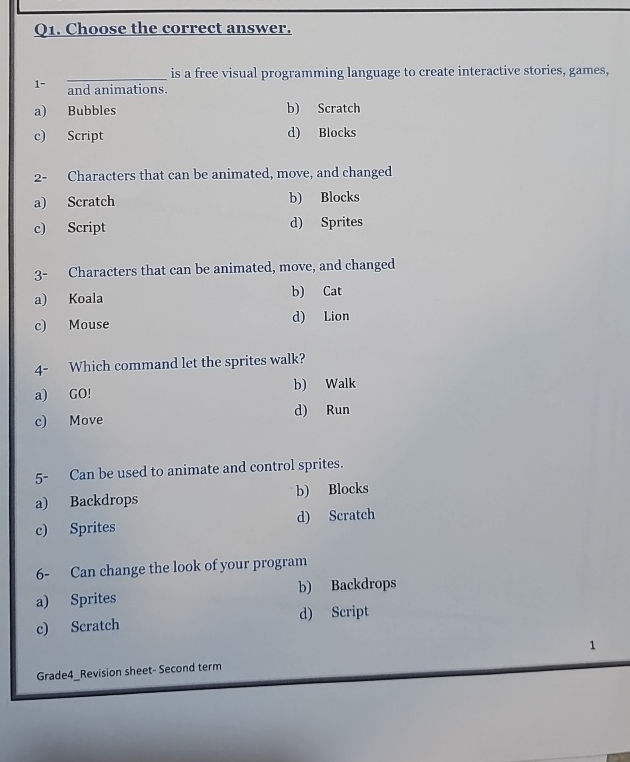Q1 Choose the correct answer 1- is a free | StudyX