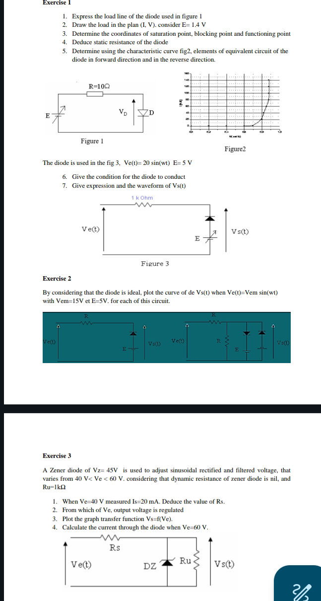 Exercise 1 1 Express the load line of the | StudyX