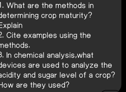 1. What are the methods in determining crop | StudyX