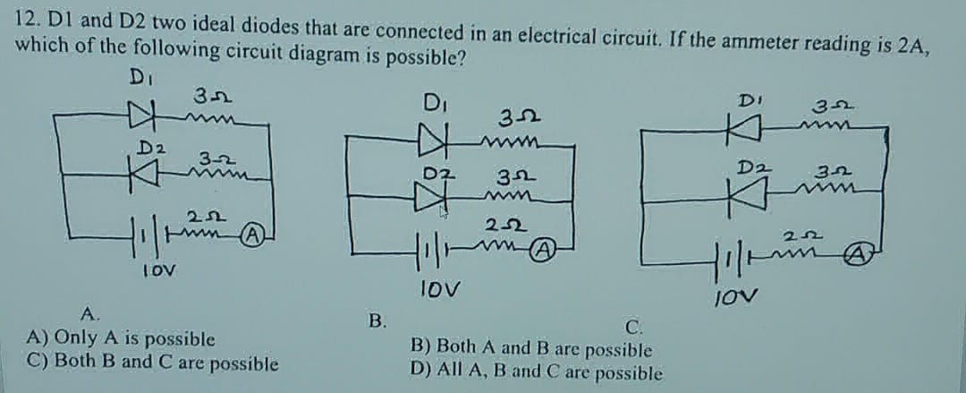 12 D1 and D2 two ideal diodes that are | StudyX