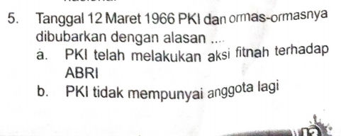5 Tanggal 12 Maret 1966 PKI dan | StudyX