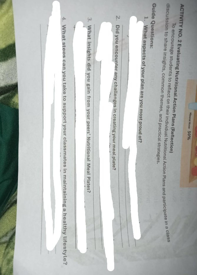 ACTIVITY NO 2 Evaluating Nutritional Action | StudyX