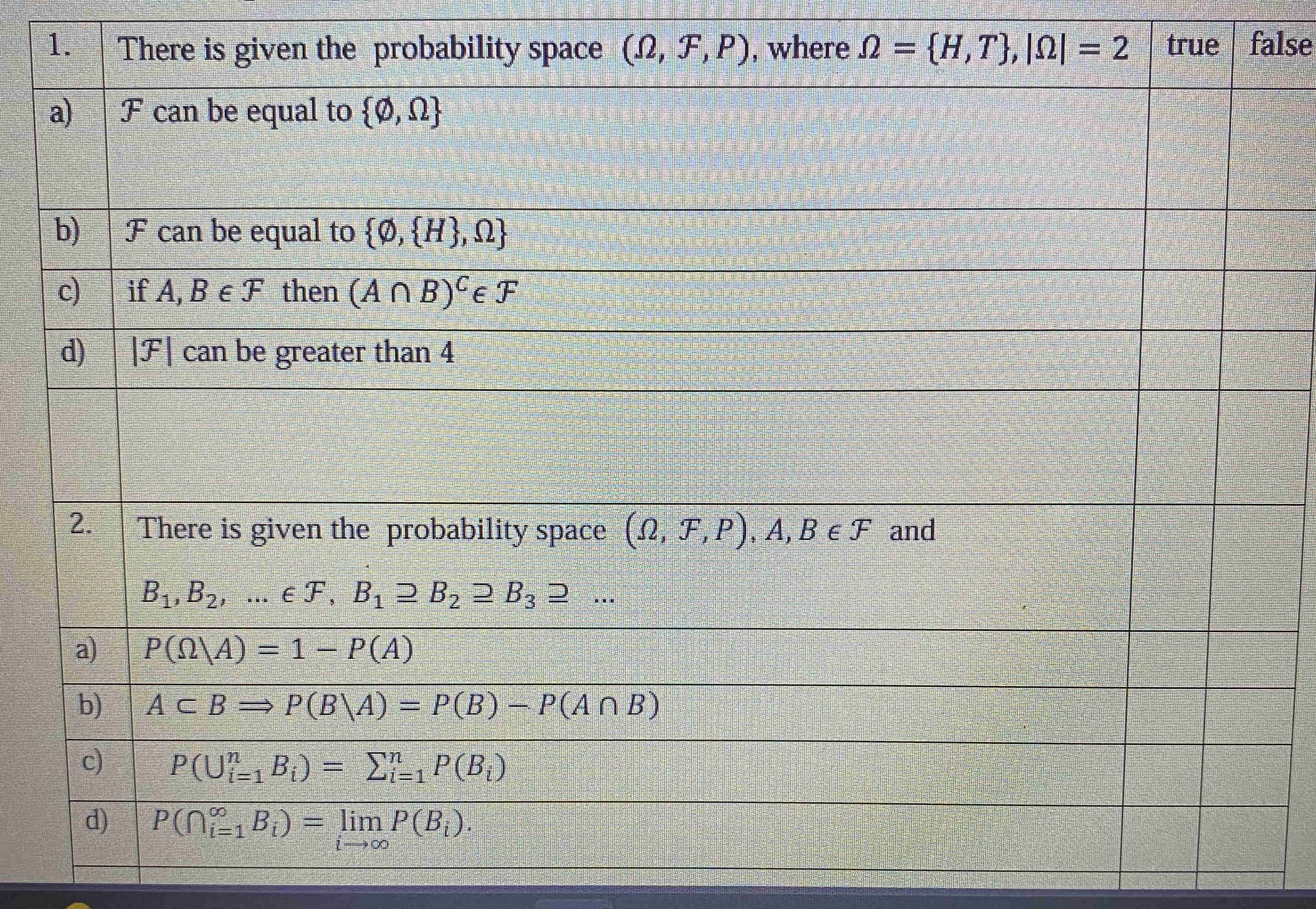 1 There is given the probability space ( F | StudyX