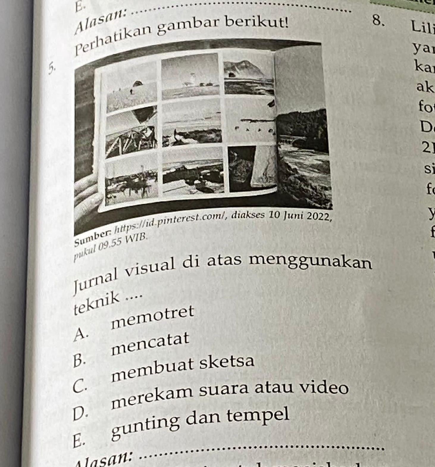Perhatikan gambar berikut Jurnal visual di | StudyX