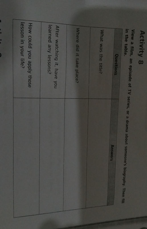 View a film an episode of TV series or a | StudyX