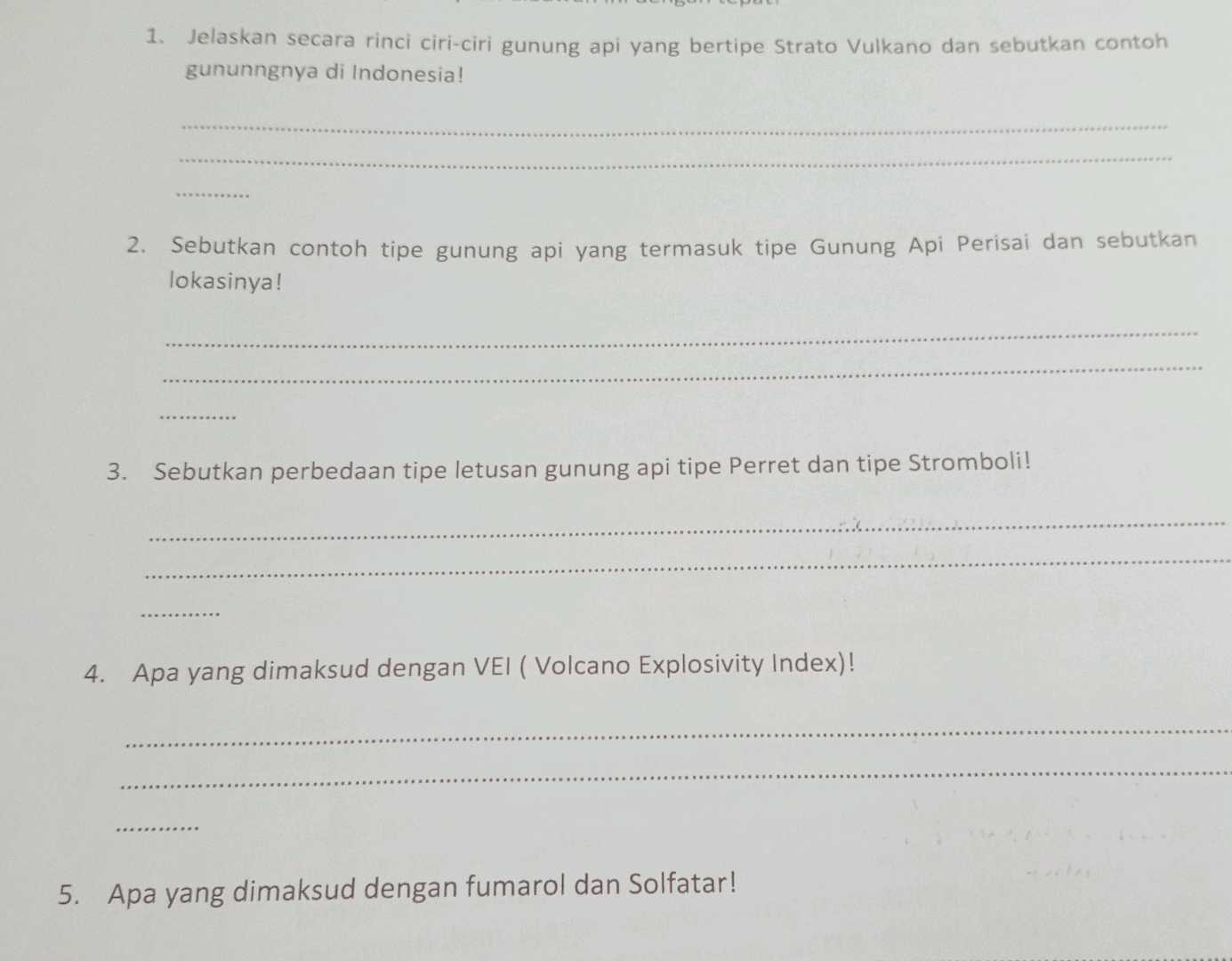 1 Jelaskan secara rinci ciri-ciri gunung api | StudyX