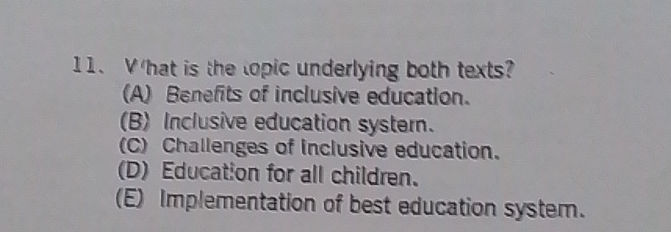 11 What is the topic underlying both texts | StudyX