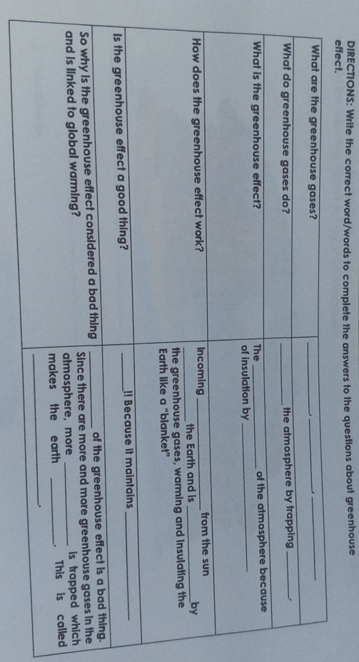 DIRECTIONS: Write the correct word/words to | StudyX