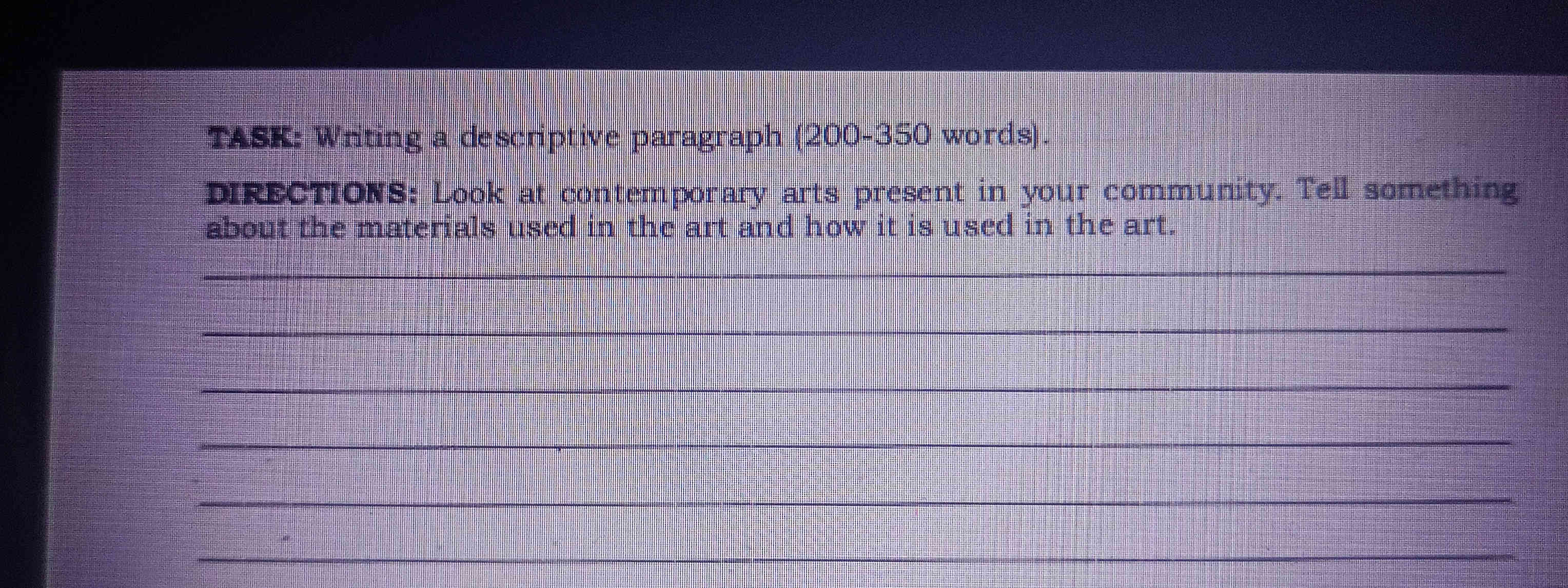 TASE: Writing a descriptive paragraph | StudyX