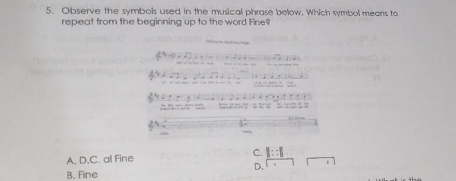 5 Observe the symbols used in the musical | StudyX