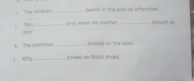 The children (swim) in the pool all | StudyX