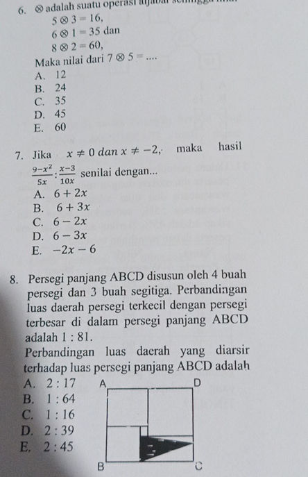 8 Persegi panjang ABCD disusun oleh 4 buah | StudyX