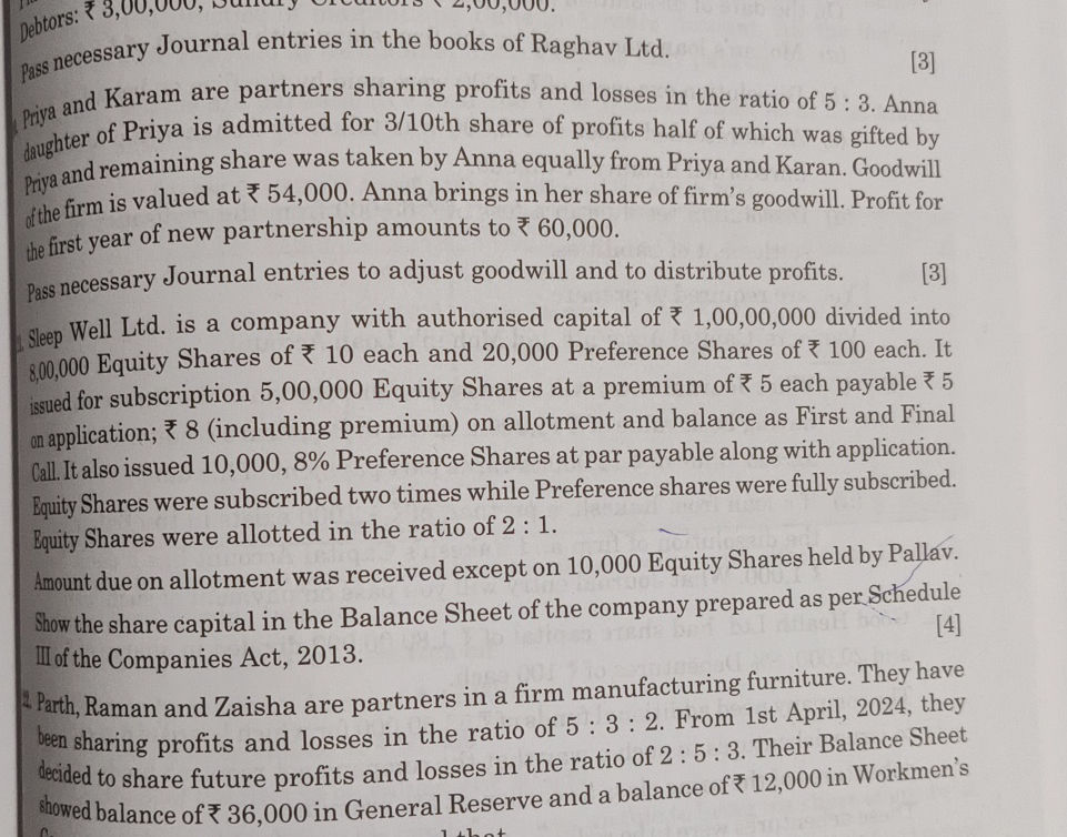 Priya and Karam are partners sharing profits | StudyX