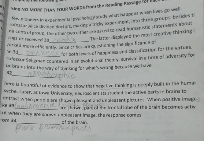 Ising NO MORE THAN FOUR WORDS from the | StudyX