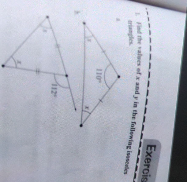 1. Find the values of x and y in the | StudyX