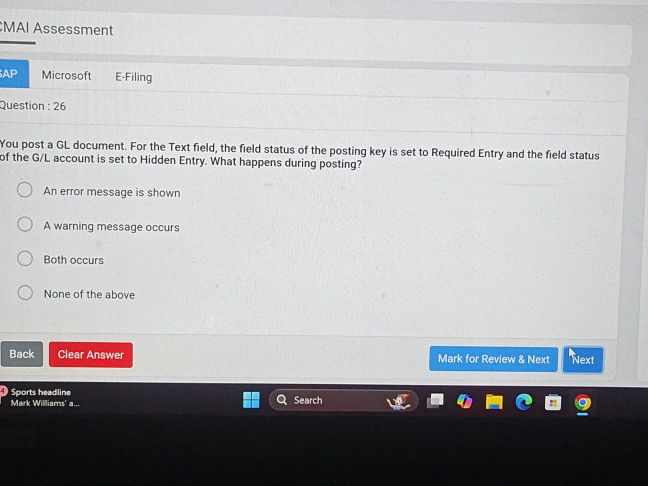 You post a GL document. For the Text field, | StudyX