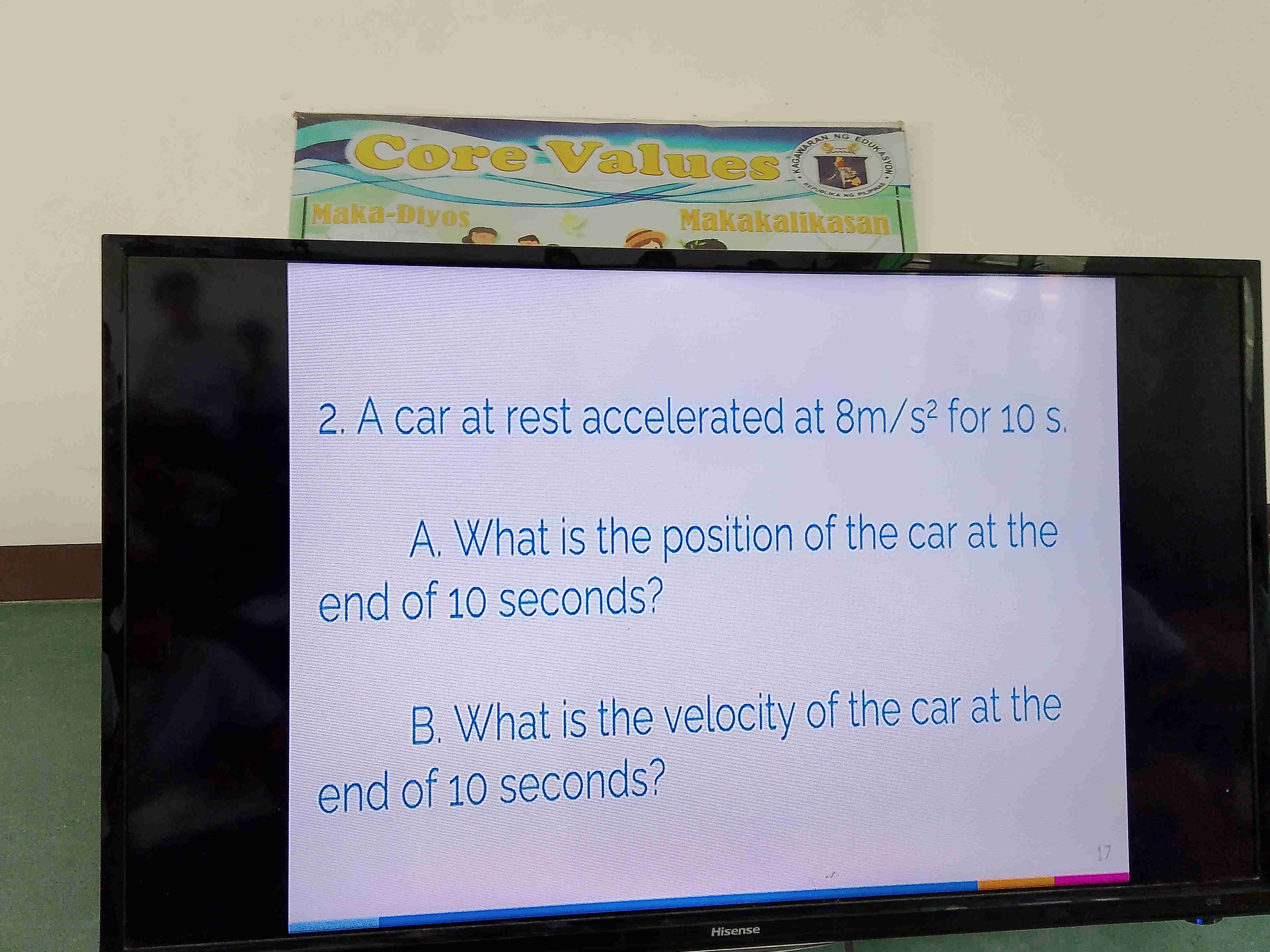 2. A car at rest accelerated at 8m/s² for 10 | StudyX