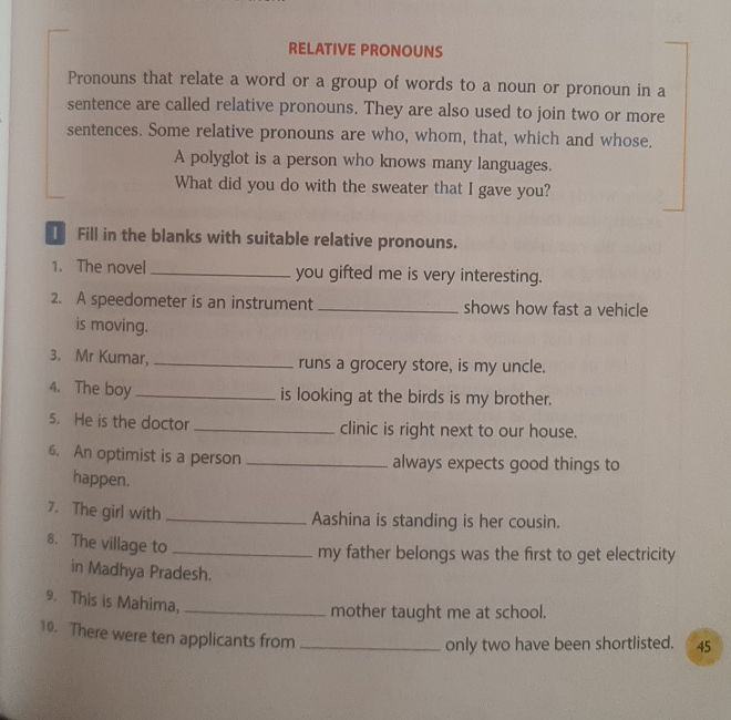 1 Fill in the blanks with suitable relative | StudyX