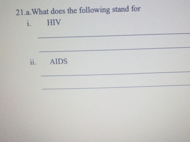 21.a. What does the following stand for i. | StudyX