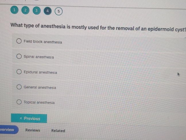 What type of anesthesia is mostly used for