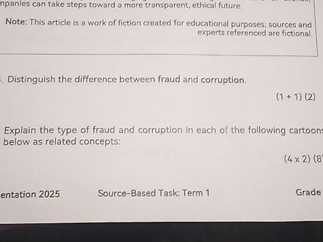 8. Distinguish the difference between fraud | StudyX