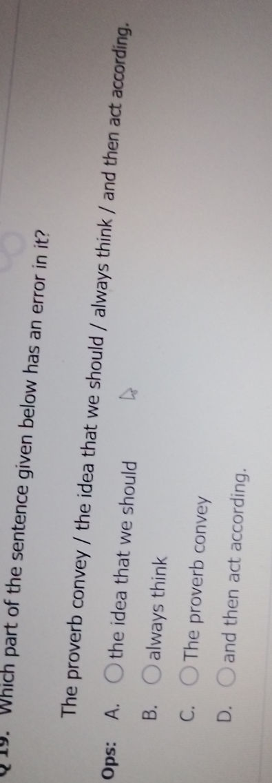 9 Which part of the sentence given below has | StudyX