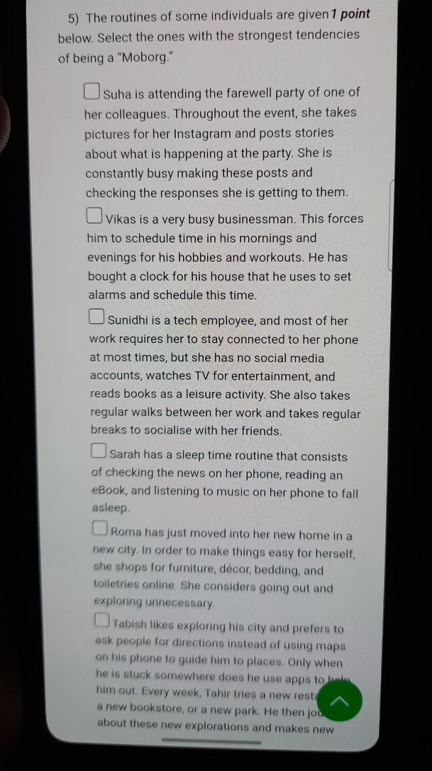 5) The routines of some individuals are | StudyX