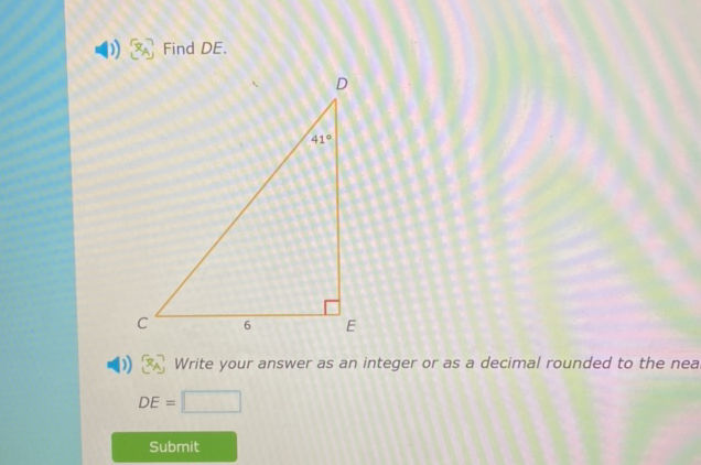 Find DE Diagram shows a right-angled | StudyX