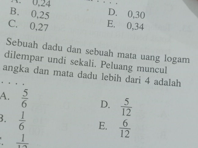 Sebuah dadu dan sebuah mata uang logam | StudyX