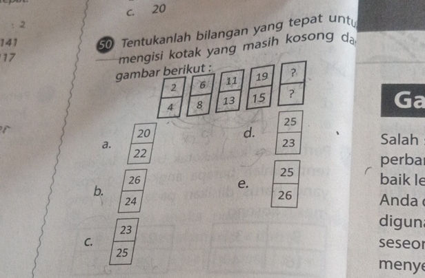 50 Tentukanlah bilangan yang tepat untuk | StudyX