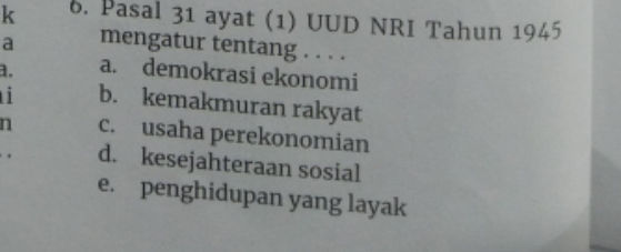 Pasal 31 ayat (1) UUD NRI Tahun 1945 | StudyX