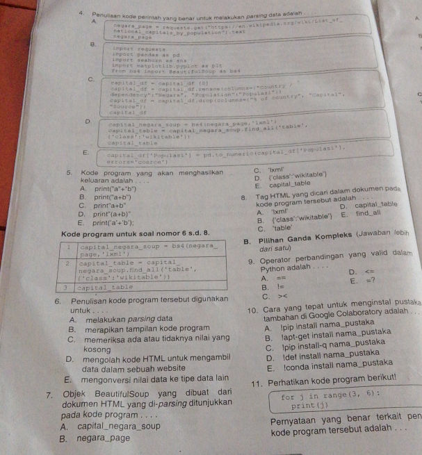 4 Penulisan kode perintah yang benar untuk | StudyX