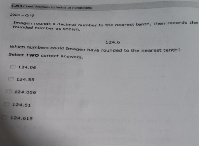 Imogen rounds a decimal number to the | StudyX