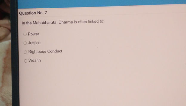 Question No 7 In the Mahabharata Dharma is | StudyX