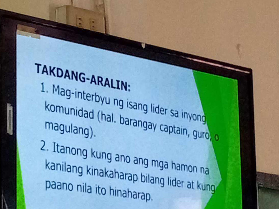 TAKDANG-ARALIN 1 Mag-interbyu ng isang lider | StudyX
