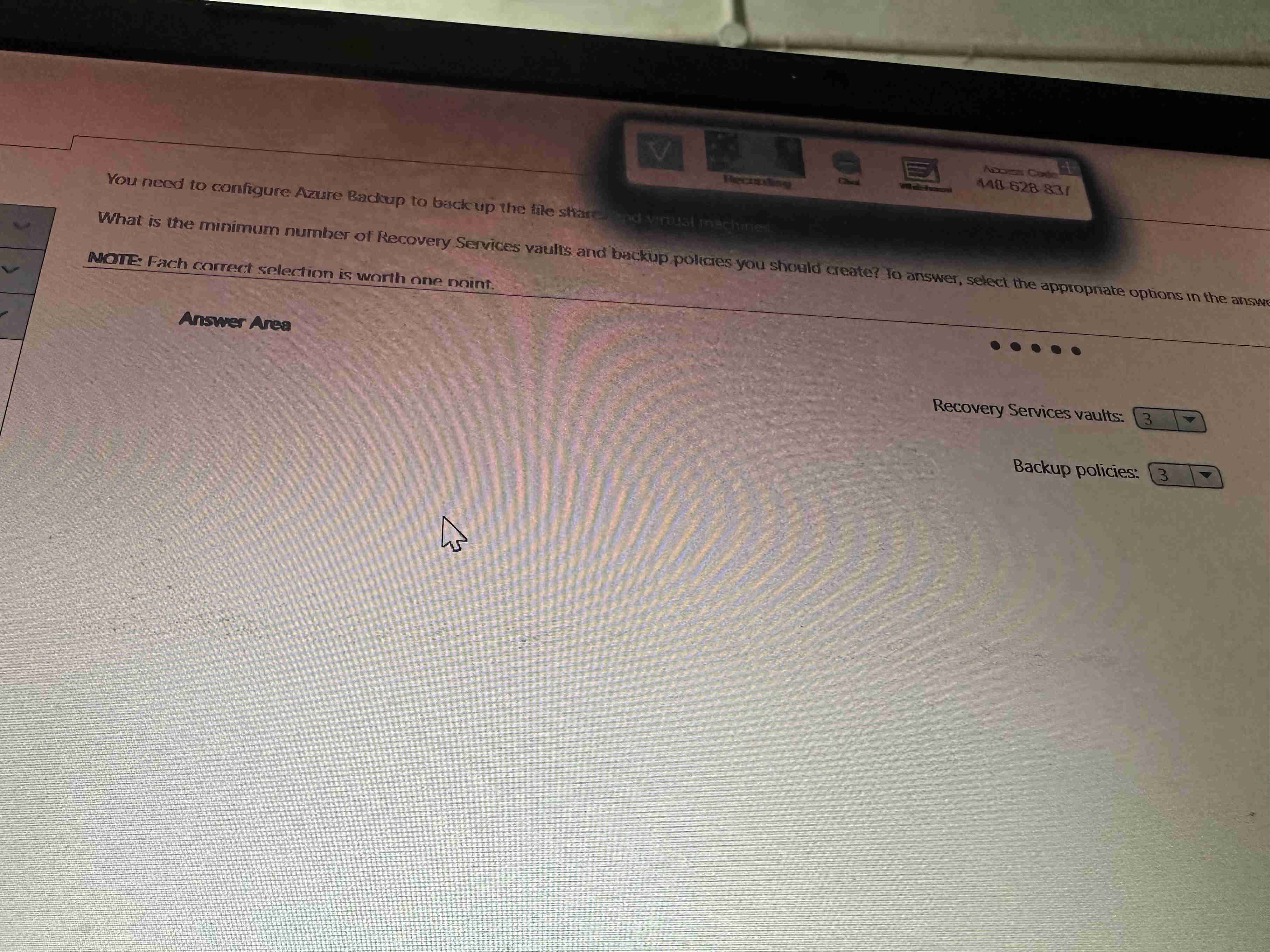 You need to configure Azure Backup to back | StudyX