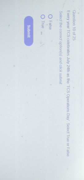 Every year TCS celebrates July 24th as the | StudyX