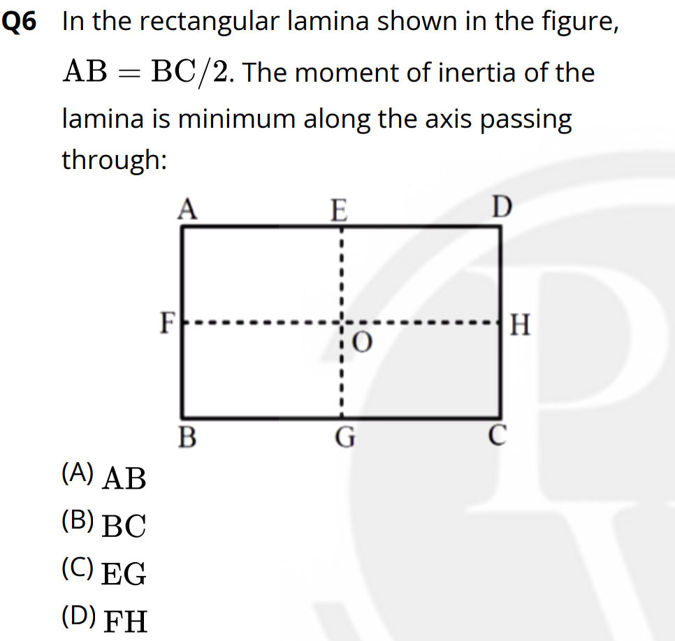 Q6 In the rectangular lamina shown in the | StudyX