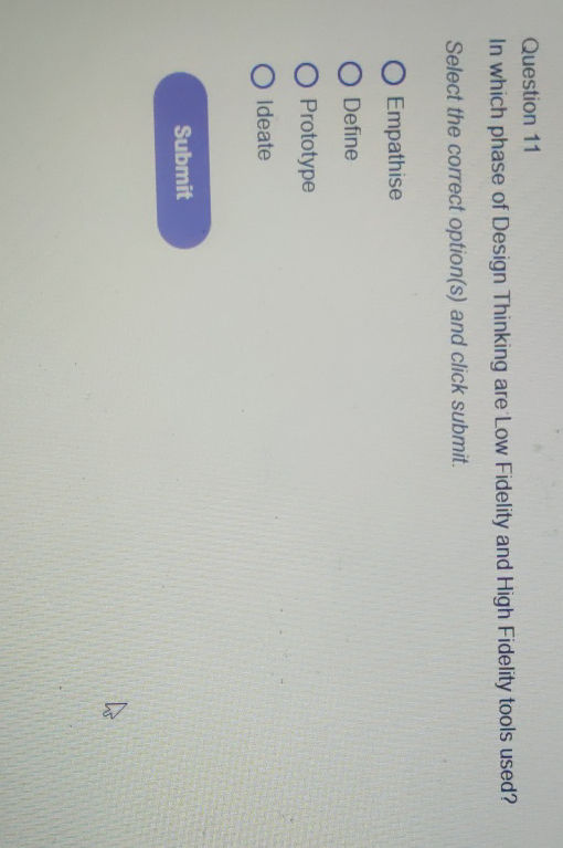 Question 11 In which phase of Design | StudyX