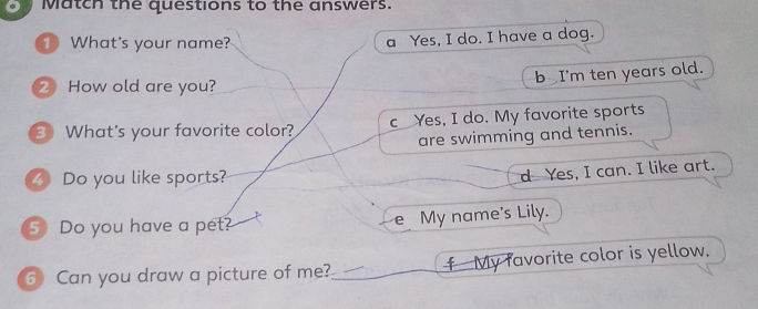 Match the questions to the answers. 1 | StudyX