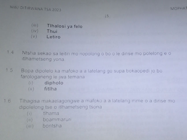 1.4 Ntsha sekao sa leitiri mo nopolong o bo | StudyX